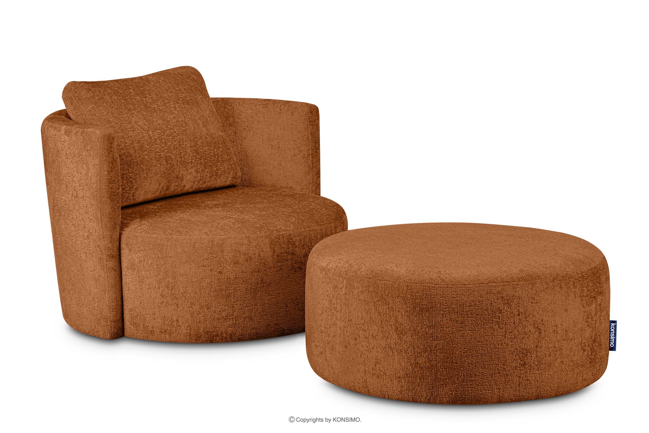 Sessel & Sitzhocker aus Chenille-Stoff in rot RAGGI - Farbe rot ...